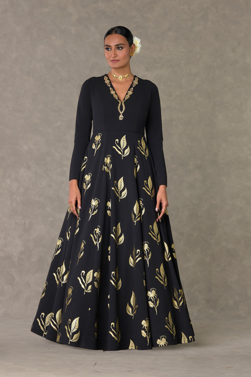 Black All In Bloom Gown – Paaro